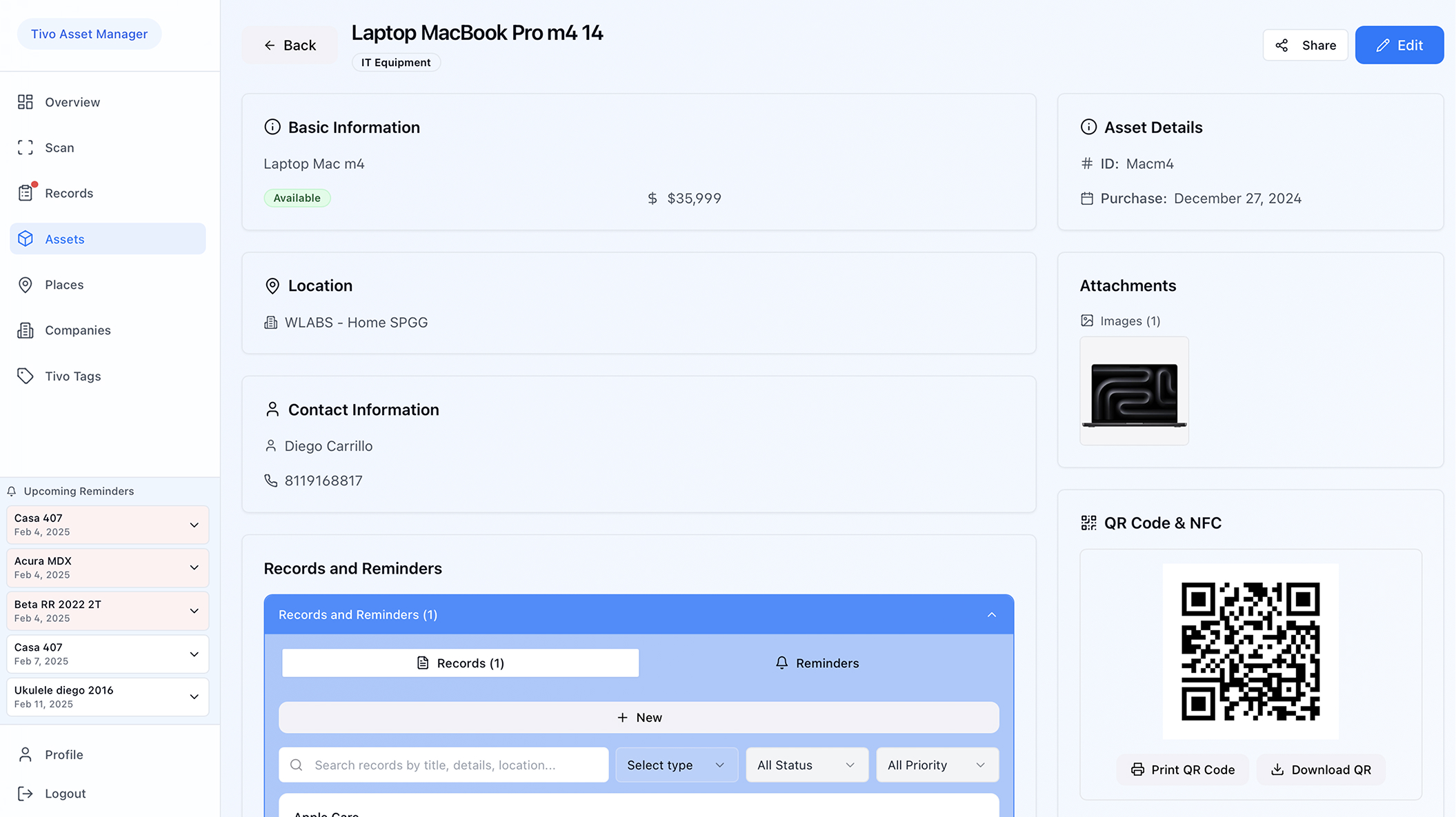 Know the story of every asset | #1 NFC, QR and universal Code Asset Manager